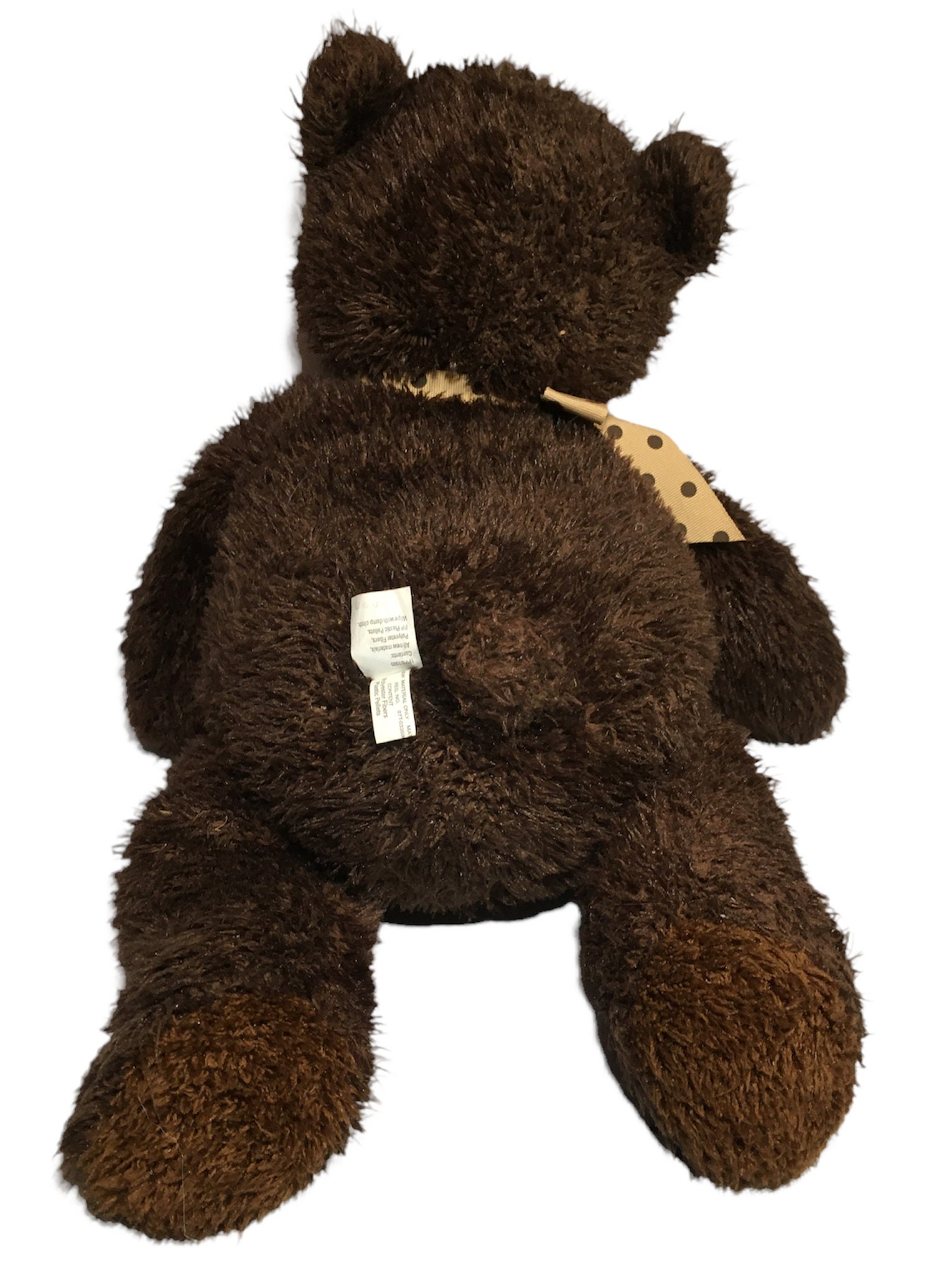 Hallmark Chocolate Brown Teddy Bear Plush Polka Dot Ribbon - Etsy