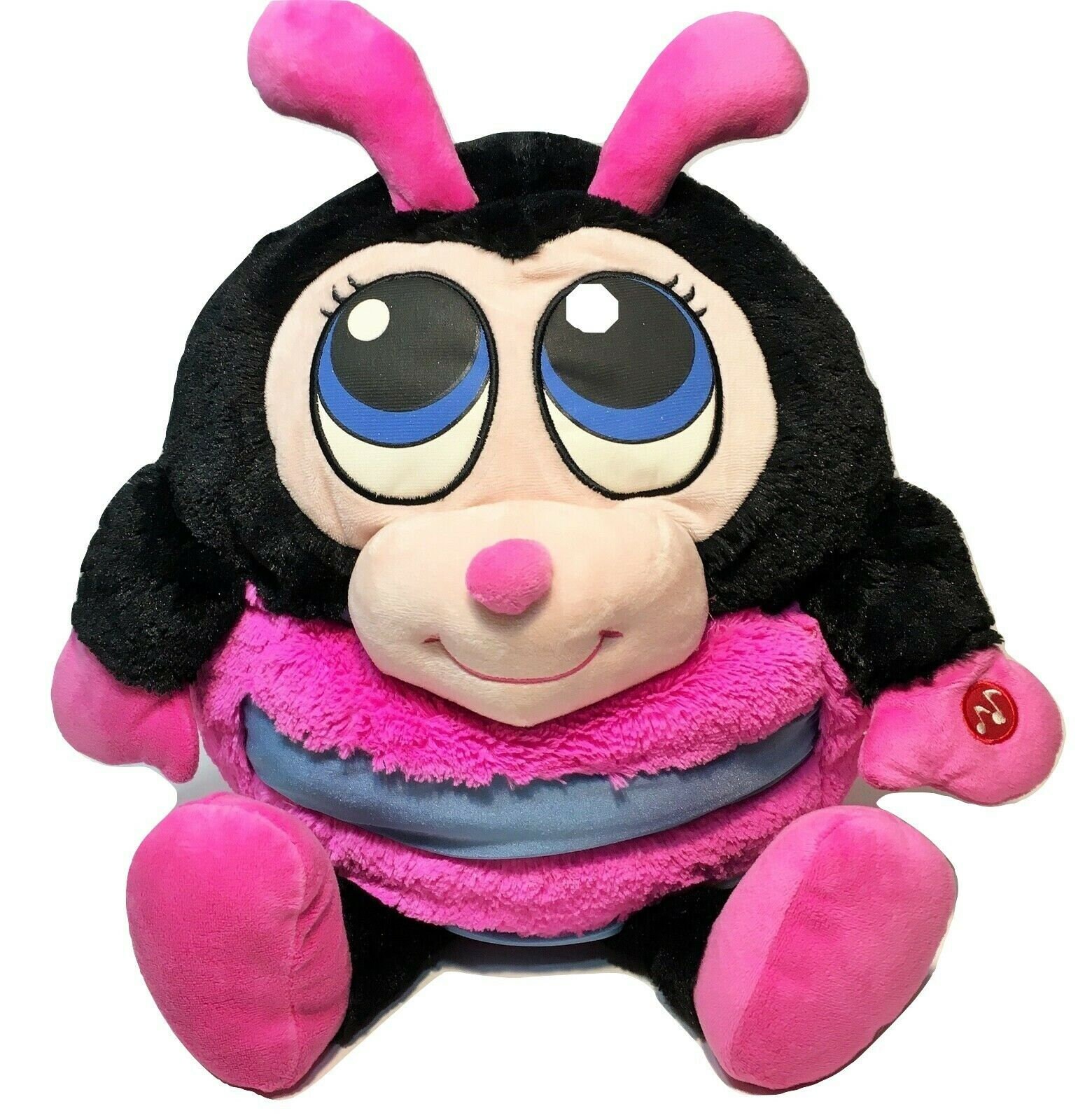 RARE HTF Mushabelly Chatter Sound Lady Bug Plush Stuffed Pink Animal 20 ...