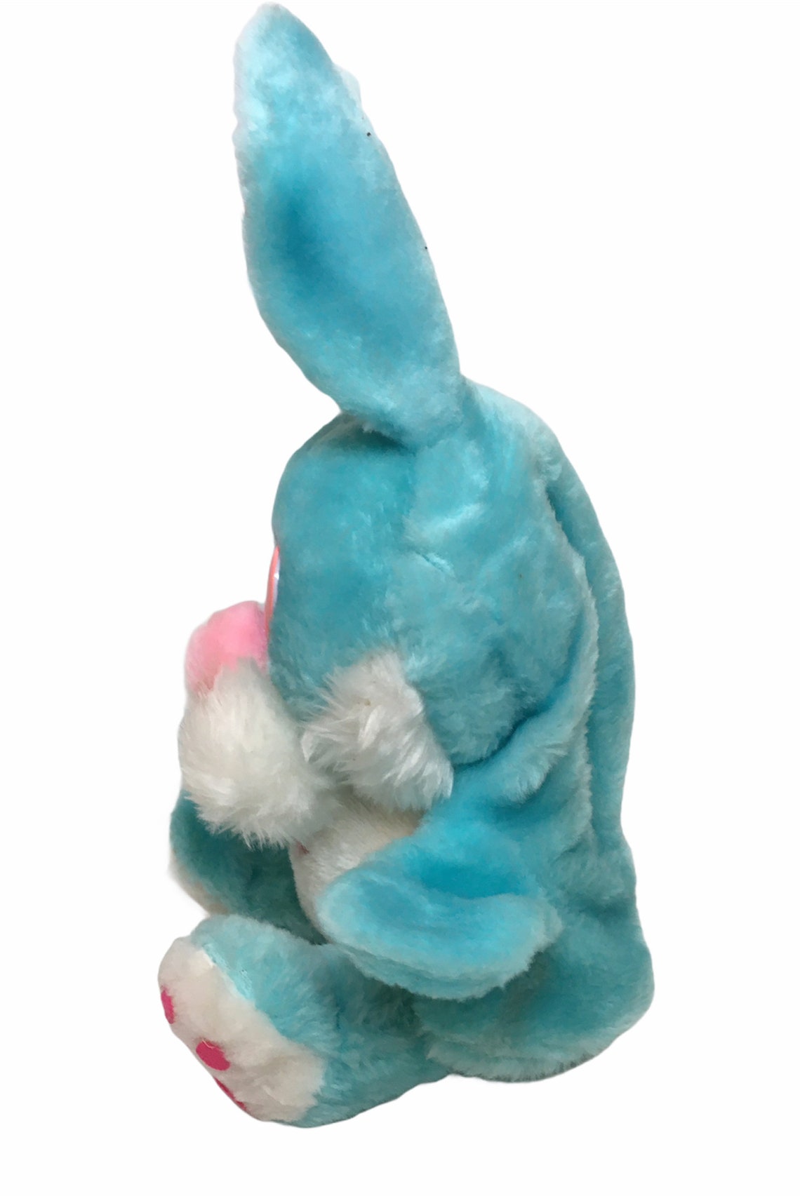 Vintage MTY International Blue Bunny Rabbit Plush Puppet Pink Satin ...