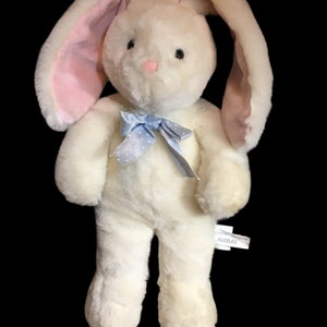 Ganz Bunny Rabbit NUZZLES White Plush Vintage 1998 Pink Lop Ears Ultra ...
