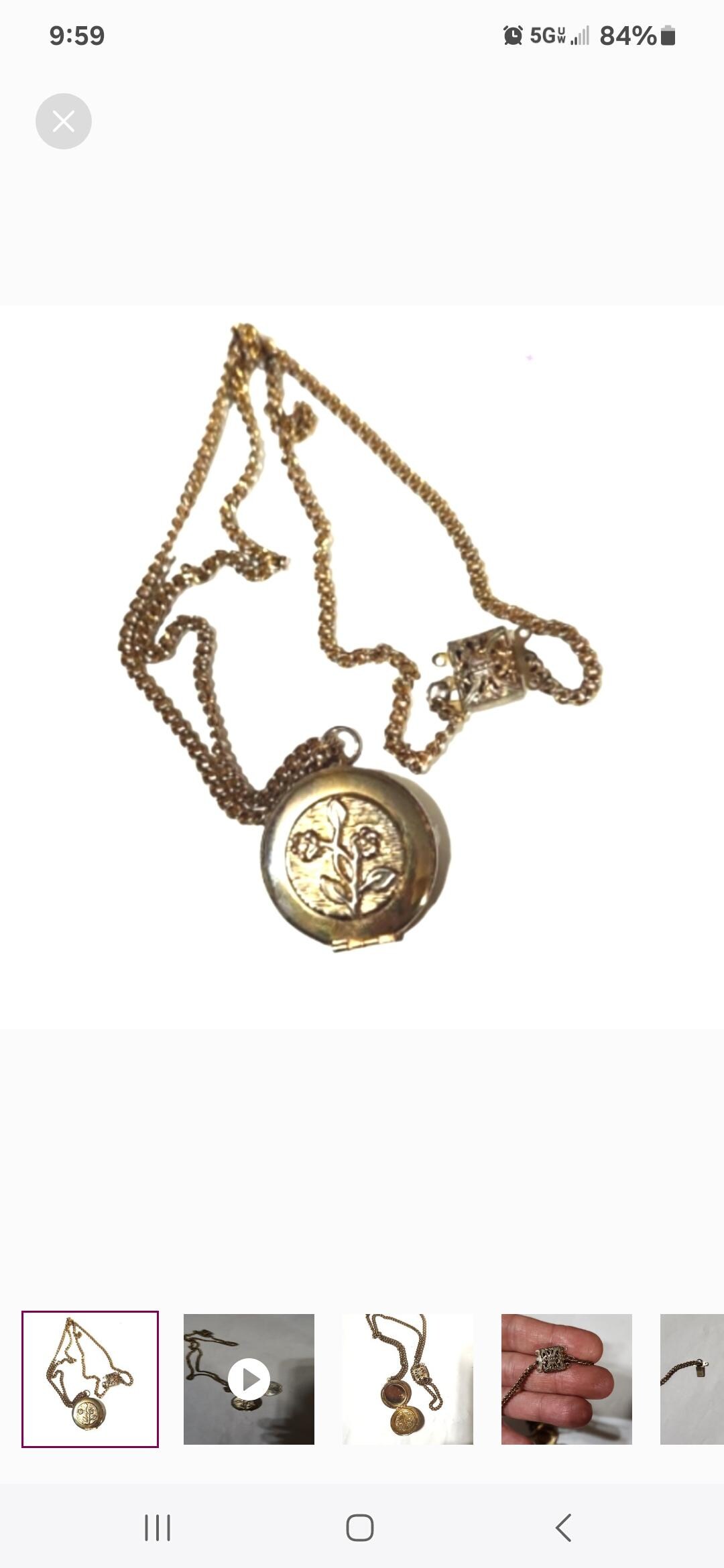 Vintage Floral Gold/ Plated? Locket Antique? Slide in Hook Clasp - Etsy