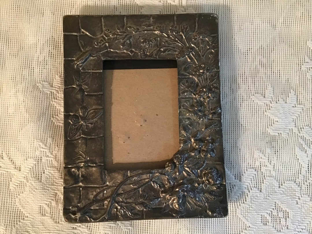 Vintage Picture Frame Pewter Picture Frame Floral Picture Frame - Etsy