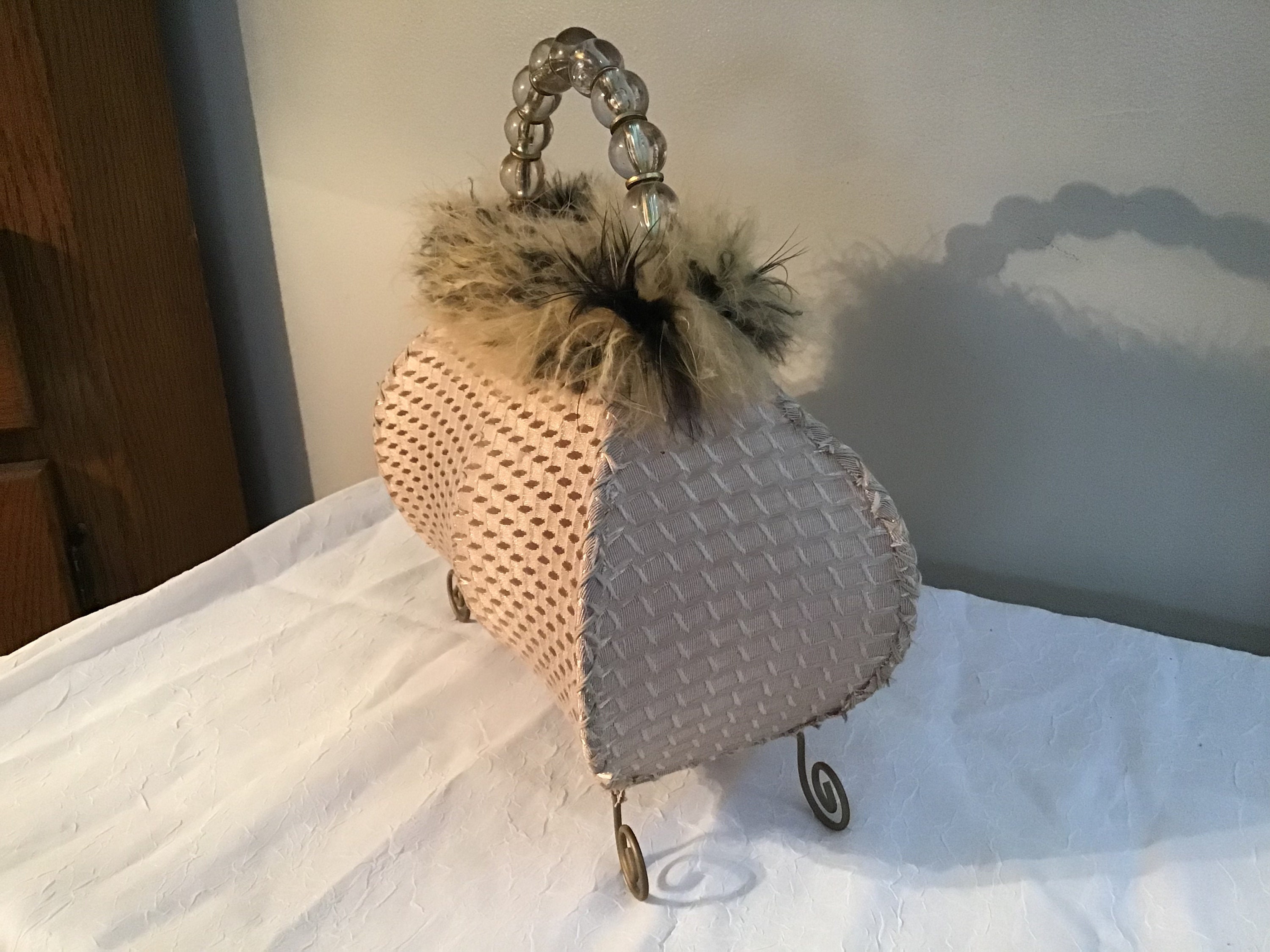 Vintage Purse Lamp Fabric Purse Lamp Accent Lamp Tabletop Lamp - Etsy