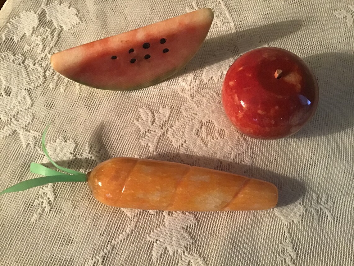 Vintage Italian Marble Fruit Vegetable Alabaster Marble Fruit - Etsy