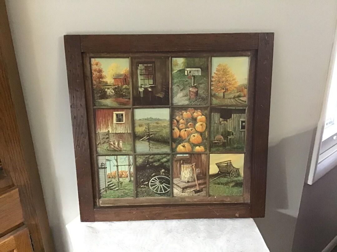 Vintage Home Interiors Fall Print Window Pane Fall Print 12 Picture ...