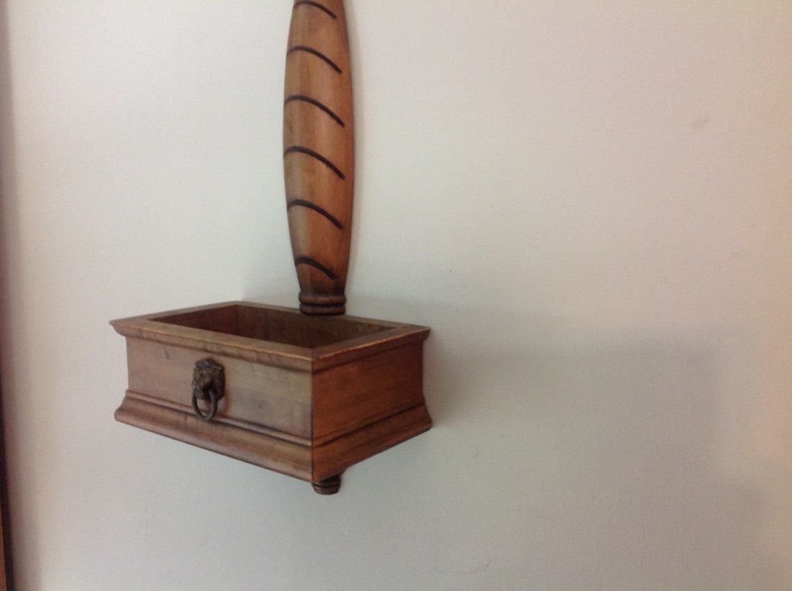 Vintage Wood Mail Holder Storage Organization Letter Keys Caddy Wall ...