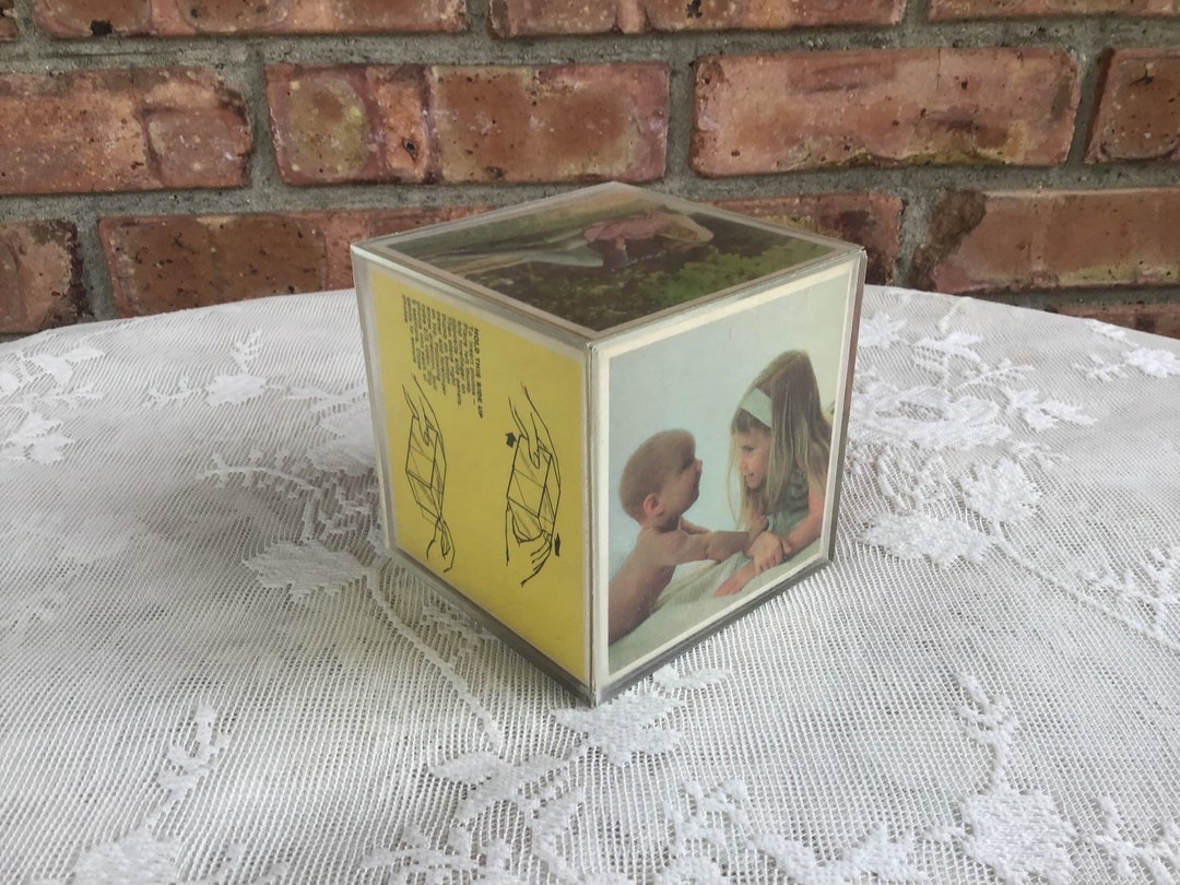 Vintage Square Hard Plastic Photo Cube Picture Cube - Etsy