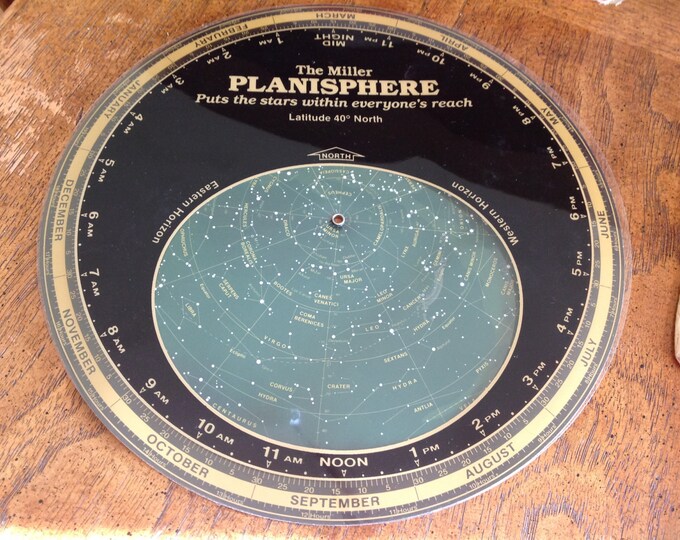 Planisphere by Miller Vintage Star Chart Star Gaze Tool Planet Finder ...