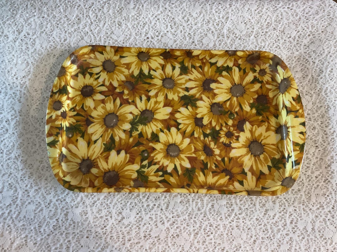 Vintage Serving Tray Floral Daisy Tray Fiberglass Tray - Etsy