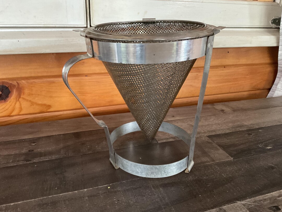 Vintage Aluminum Colander Cone Vintage Aluminum Strainer Canning Tool ...