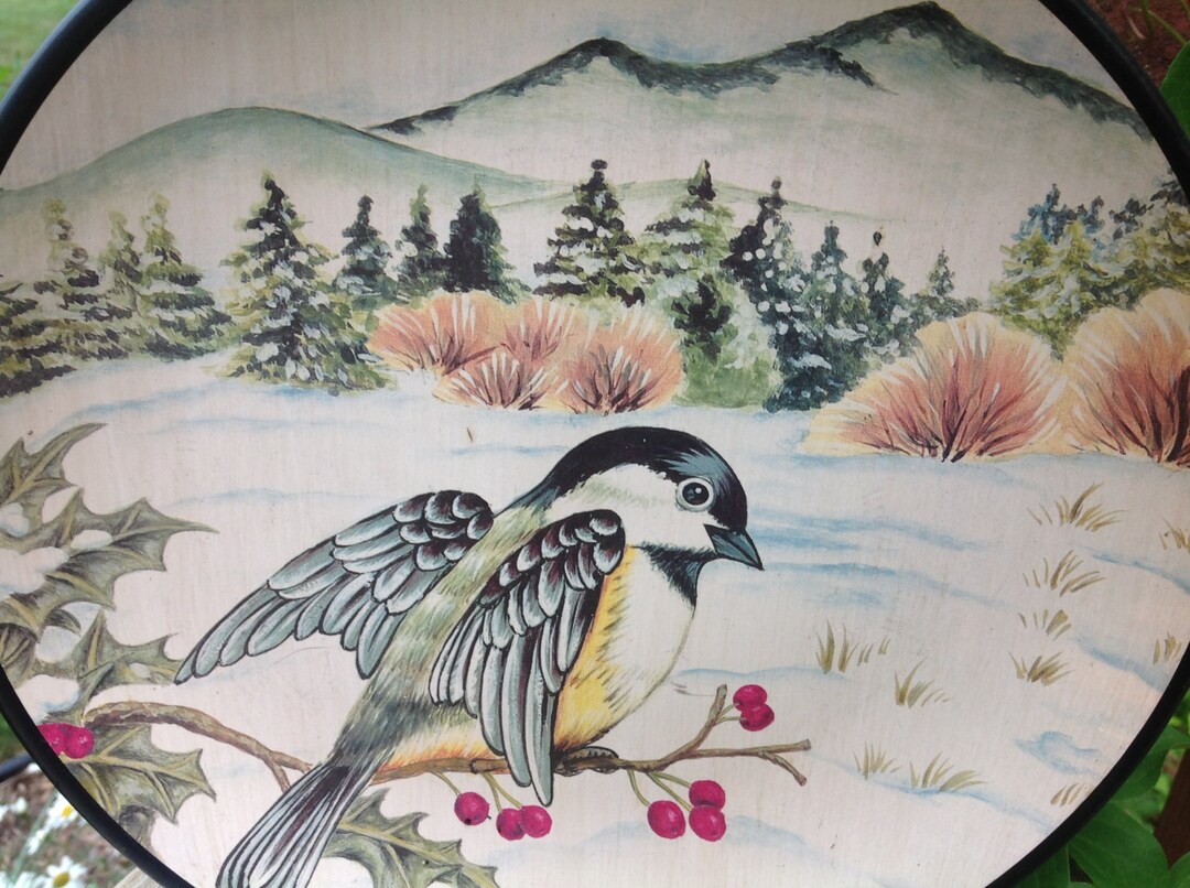 Bowl by TII Collections Winter Scene Vintage Bowl Bird and Holly Berry ...