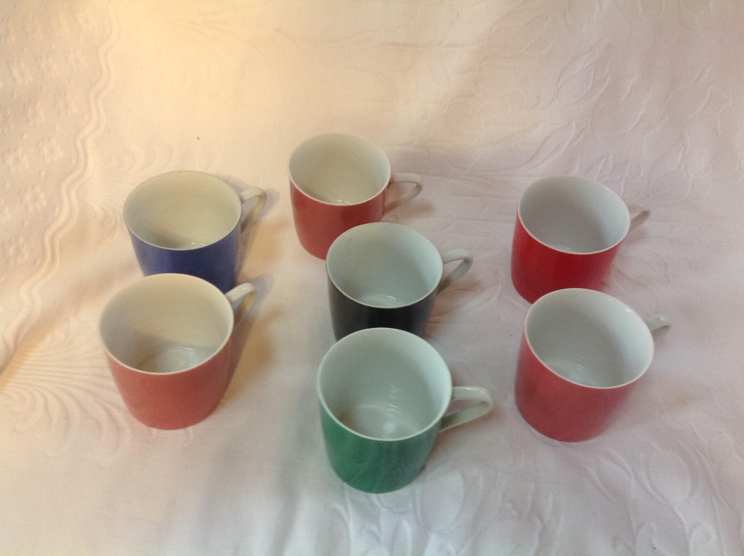 Vintage Colored Coffee Cups Seven Multi Colored Coffee Cups / | Etsy