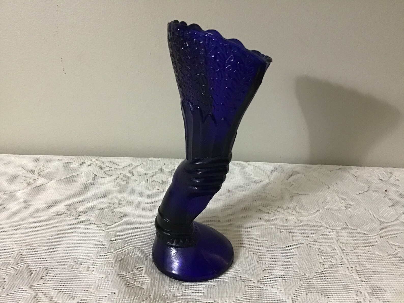 Cobalt Blue Hand Vase Petite Blue Vase Vintage Cobalt Blue Hand Vase - Etsy