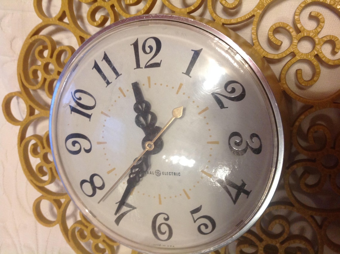 Scrolled Wall Mount Electric Clock by General Electric Kitchen - Etsy