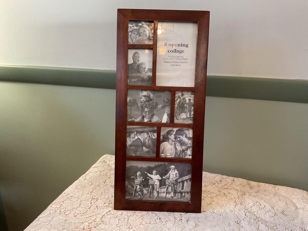 Vintage Picture Frame Collage Picture Frame 8 Photos Tabletop or Wall ...