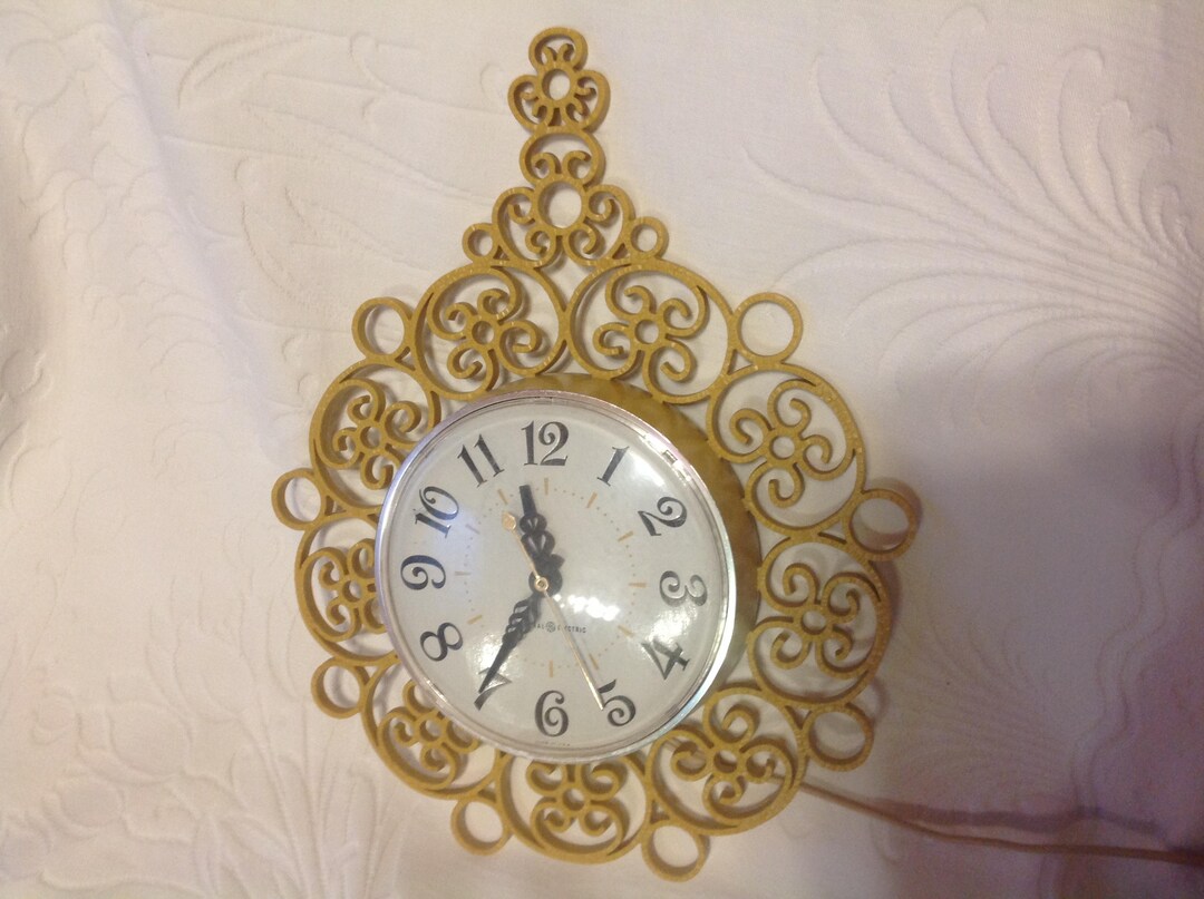 Scrolled Wall Mount Electric Clock by General Electric Kitchen - Etsy