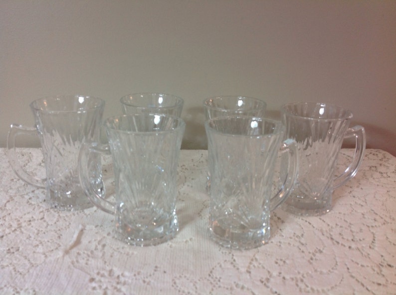 Set of Six Aderia Glasses Six Coffee Mugs With Handles by Aderia Japan ...