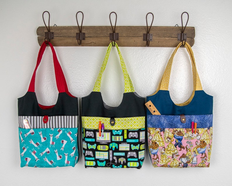 Three Pocket Tote PDF Pattern Sewing Pattern PDF Sewing | Etsy