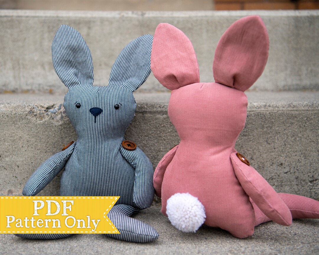 Beau and Babs Bunny PDF Pattern, Sewing Pattern, Rabbit PDF Sewing ...