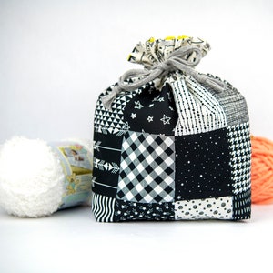 Patchwork Ruffle Top Drawstring Bag PDF Pattern Sewing - Etsy