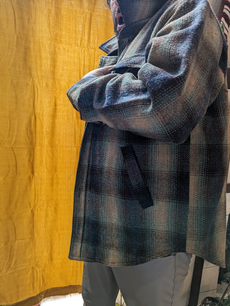 Blue Plaid Wool Shacket Field Jacket - Etsy