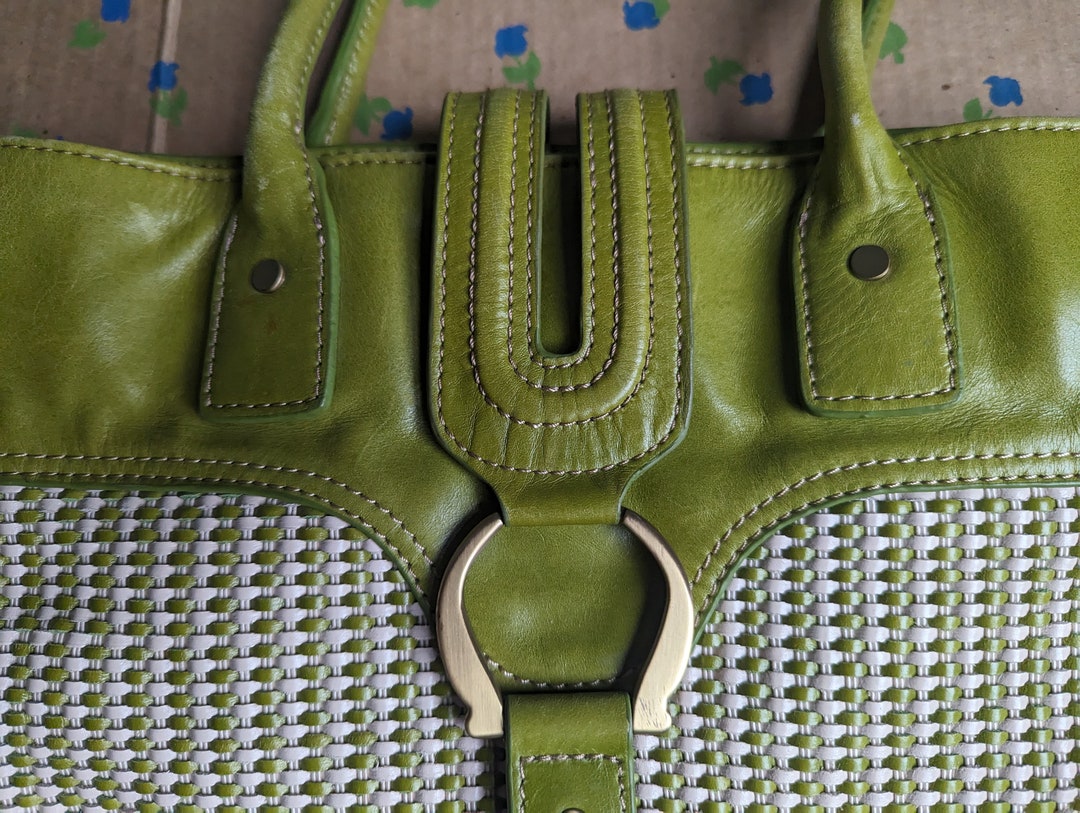 Pea Green Kate Landry Purse Crossbody Bucket Bag Leather - Etsy