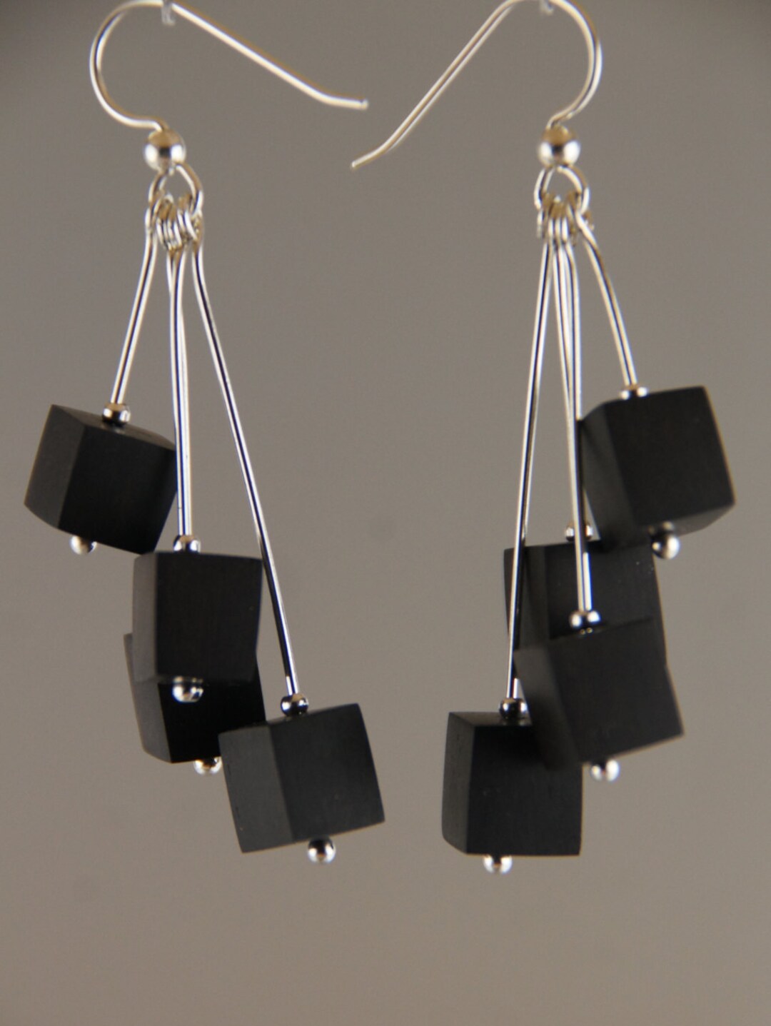 Black Droplet Ebony Earrings - Etsy
