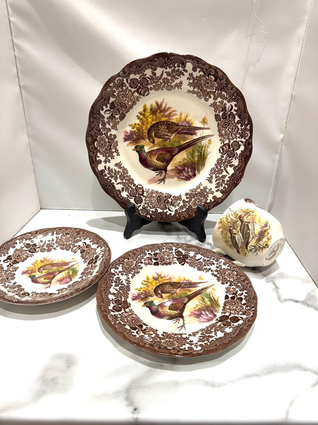 Royal Worcester, Palissy, Game Series Dinner Plate, Tea Plate, Cup and ...