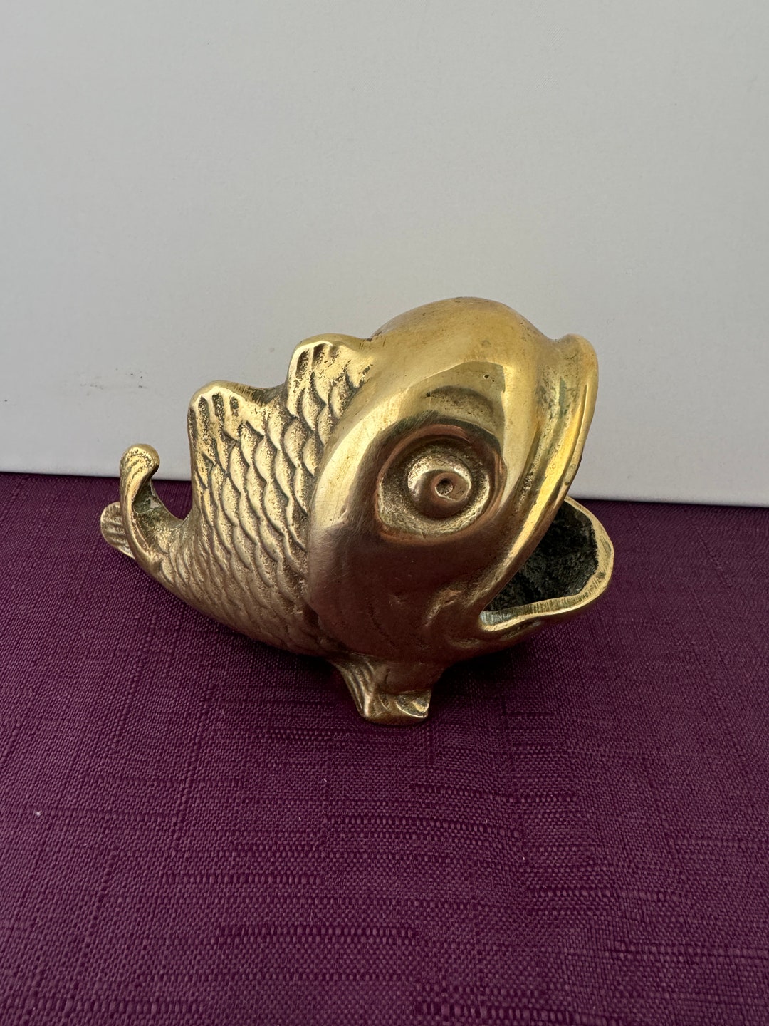 Brass Fish With Open Mouth, Brass Goldfish. - Etsy