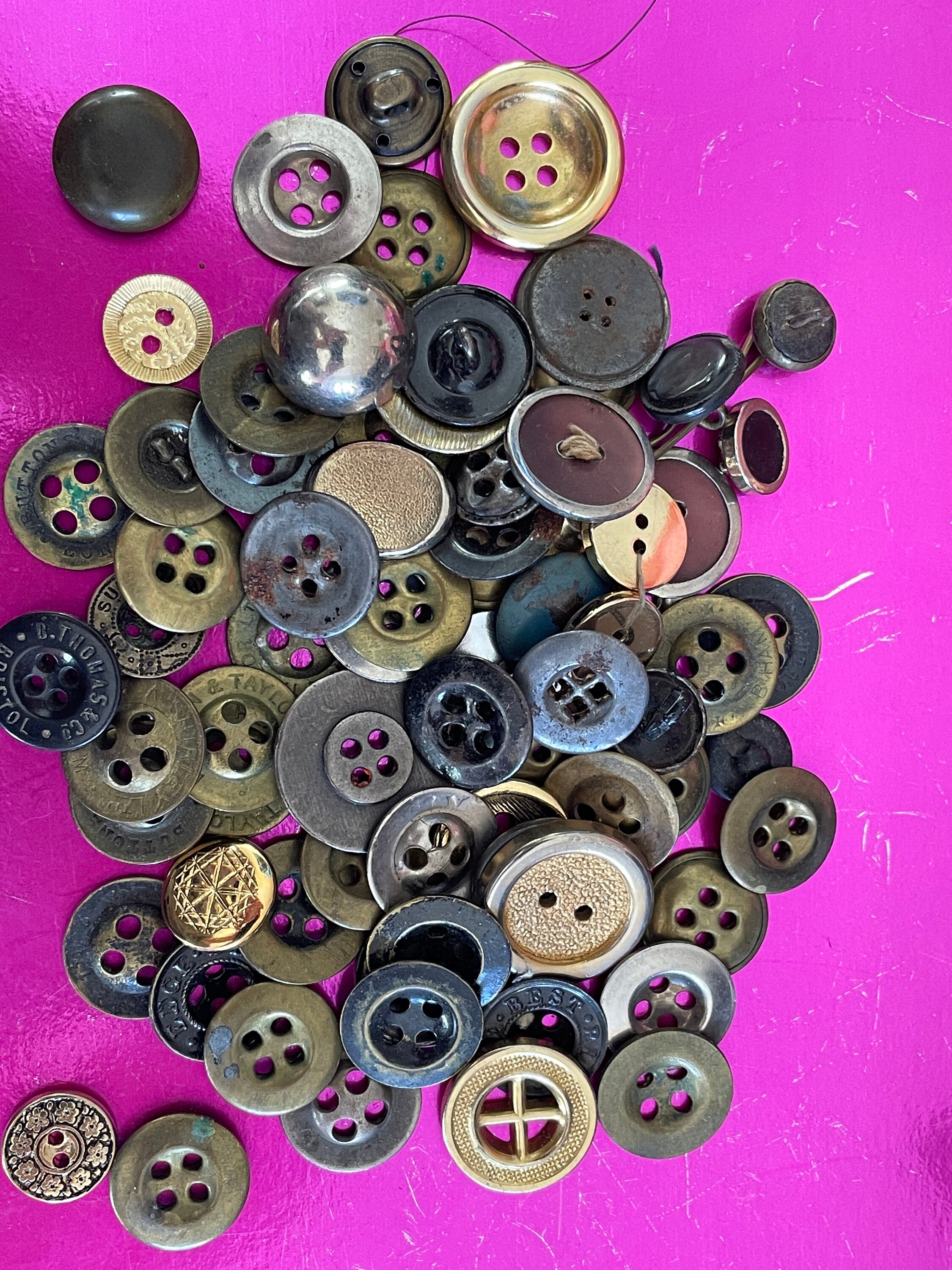 Vintage Metal Overall Buttons Over 50 in Total - Etsy UK