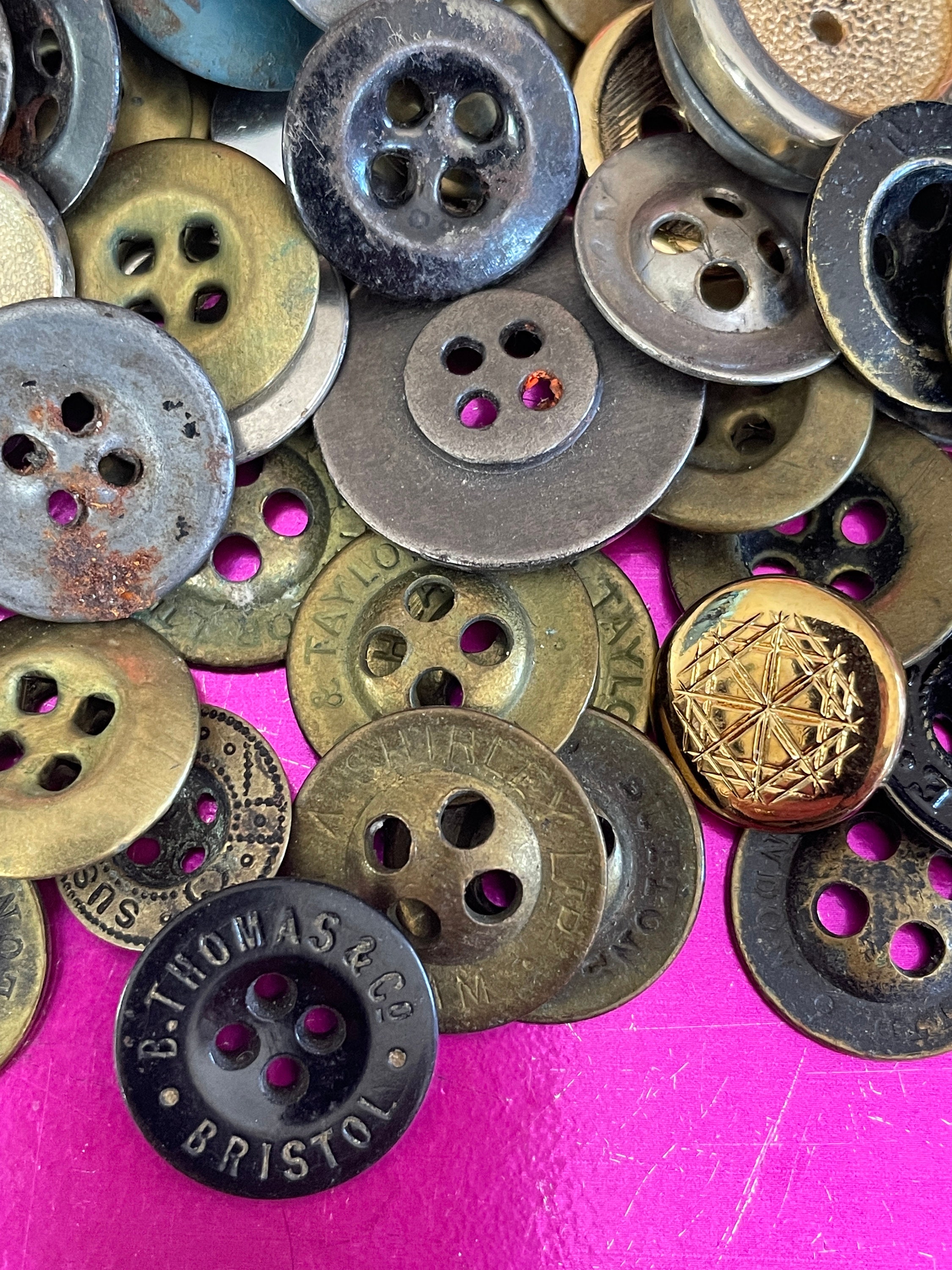 Vintage Metal Overall Buttons Over 50 in Total - Etsy UK