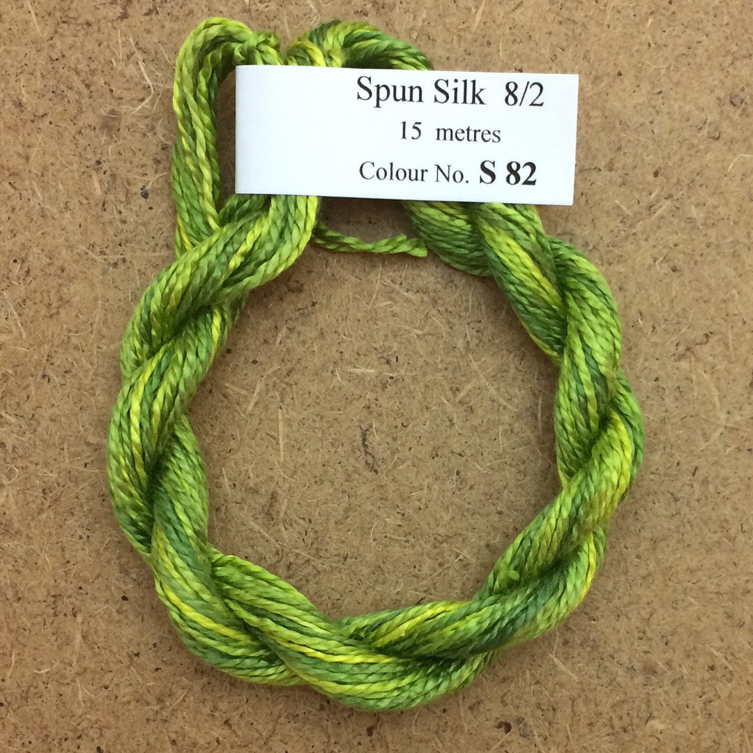 Silk 8/2 No.82 Chartreuse, Embroidery Thread, Hand Dyed Embroidery ...