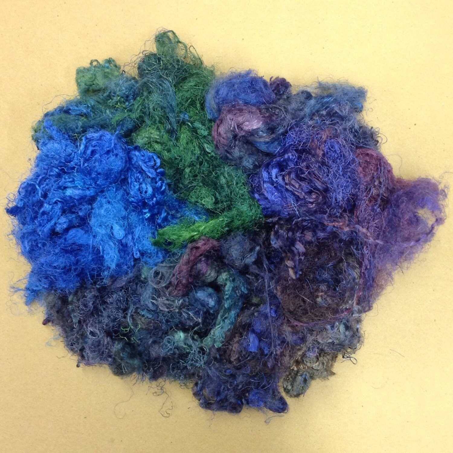 Silk Throwsters Waste, Sample Bag, Silk Filament Waste, Hand Dyed ...