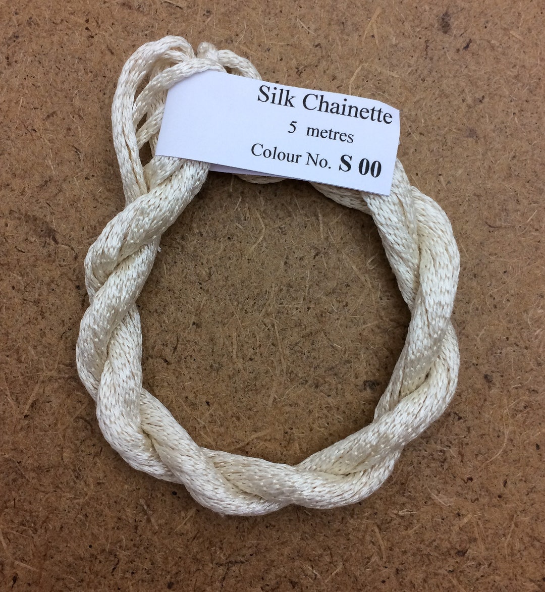 Silk Chainette, 5m (5.5yds),tubular Silk Yarn, Natural Silk Chainette ...