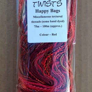 Red Happy Bag, Mixed Thread Selection, Hand Dyed Cotton Threads ...