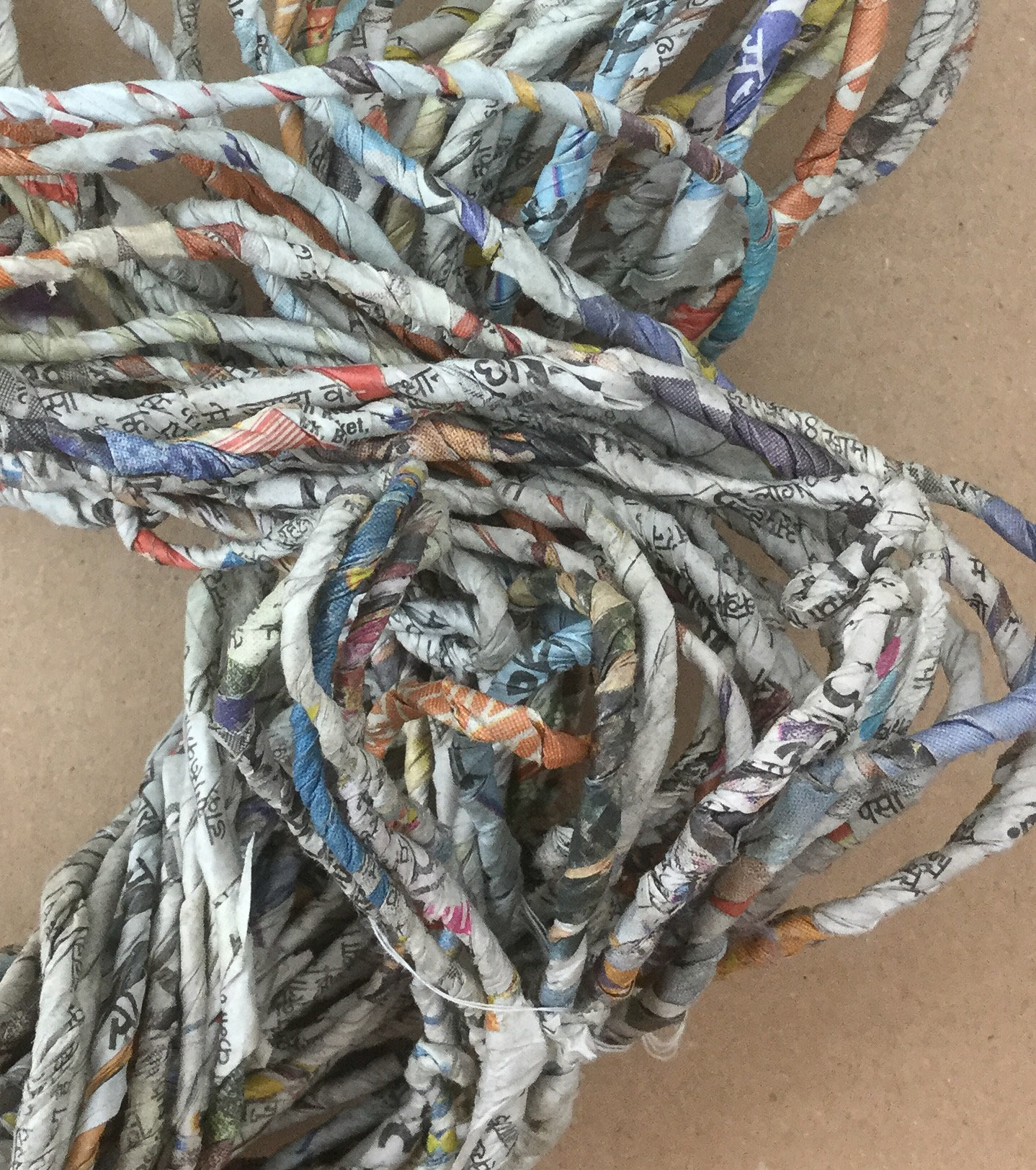 Newspaper Yarn, Spun Newspaper Yarn, Exotic Yarn, Colour - Multicoloured