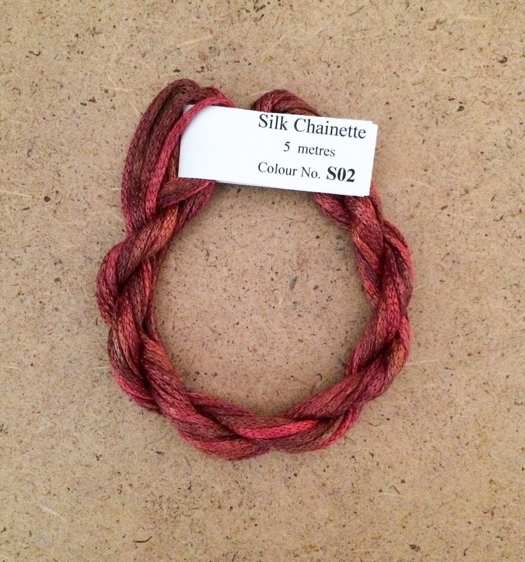 Silk Chainette No.02 Antique Red, Hand Dyed Embroidery Thread, Artisan ...
