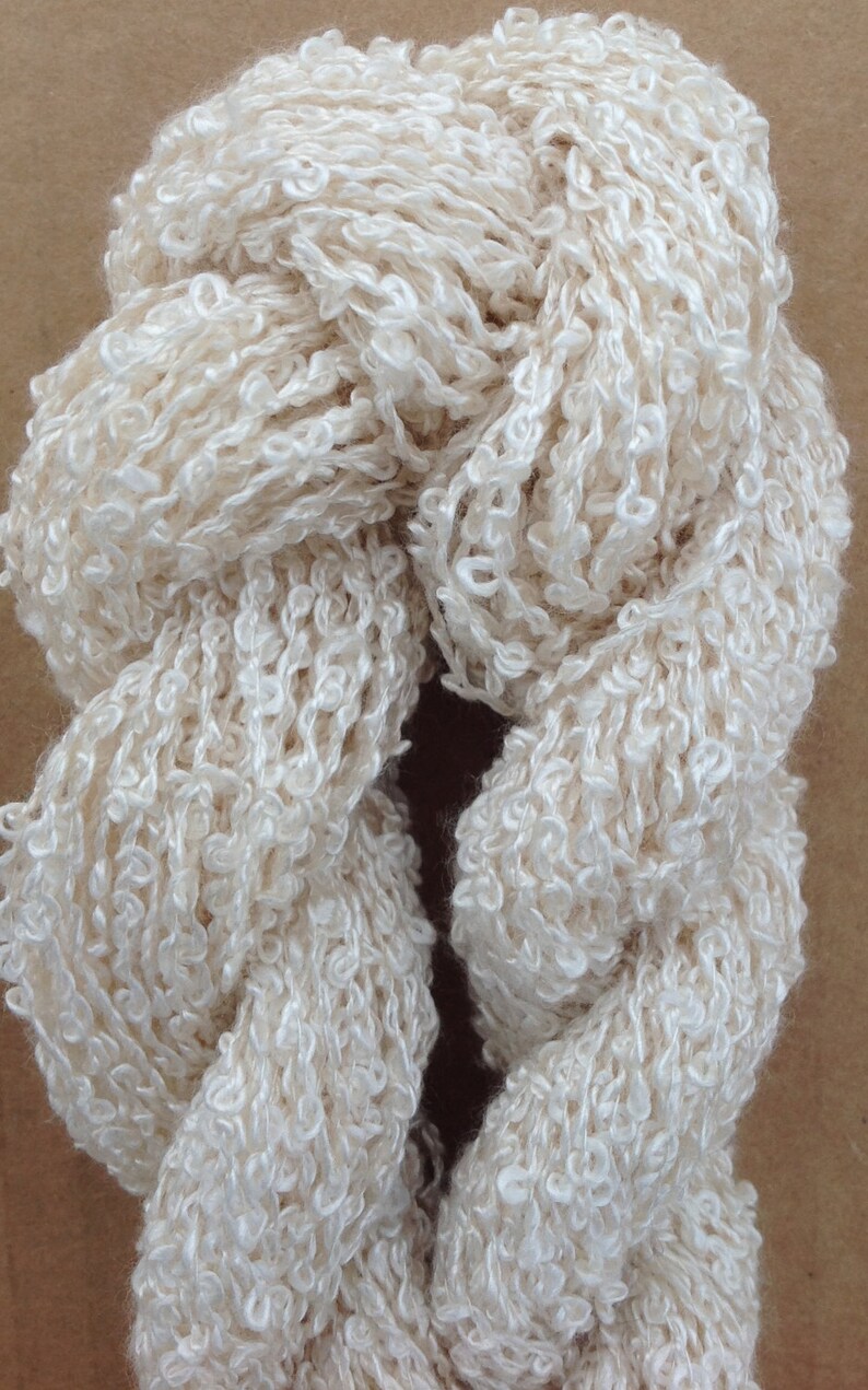 Silk Boucle Silk Yarn Weaving Yarn Crochet Yarn Natural | Etsy