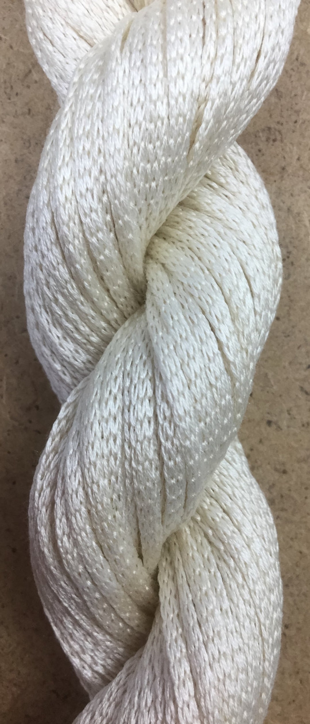 Silk Chainette, Tubular Silk Yarn, Natural Silk Chainette, Ivory Silk ...