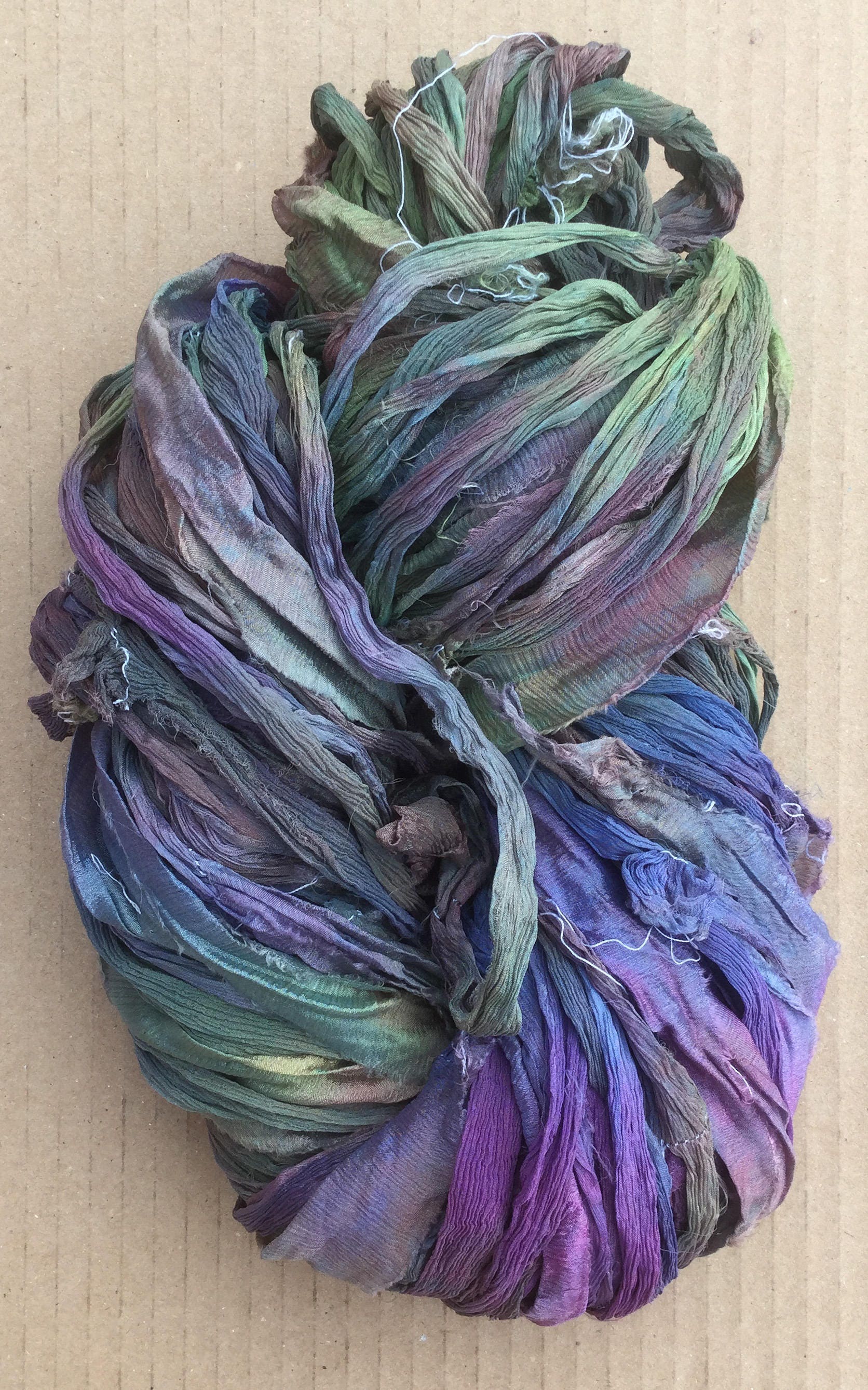 Sari Silk Chiffon Ribbon Hand Dyed, Silk Ribbon, Wide Silk Ribbon, Silk ...