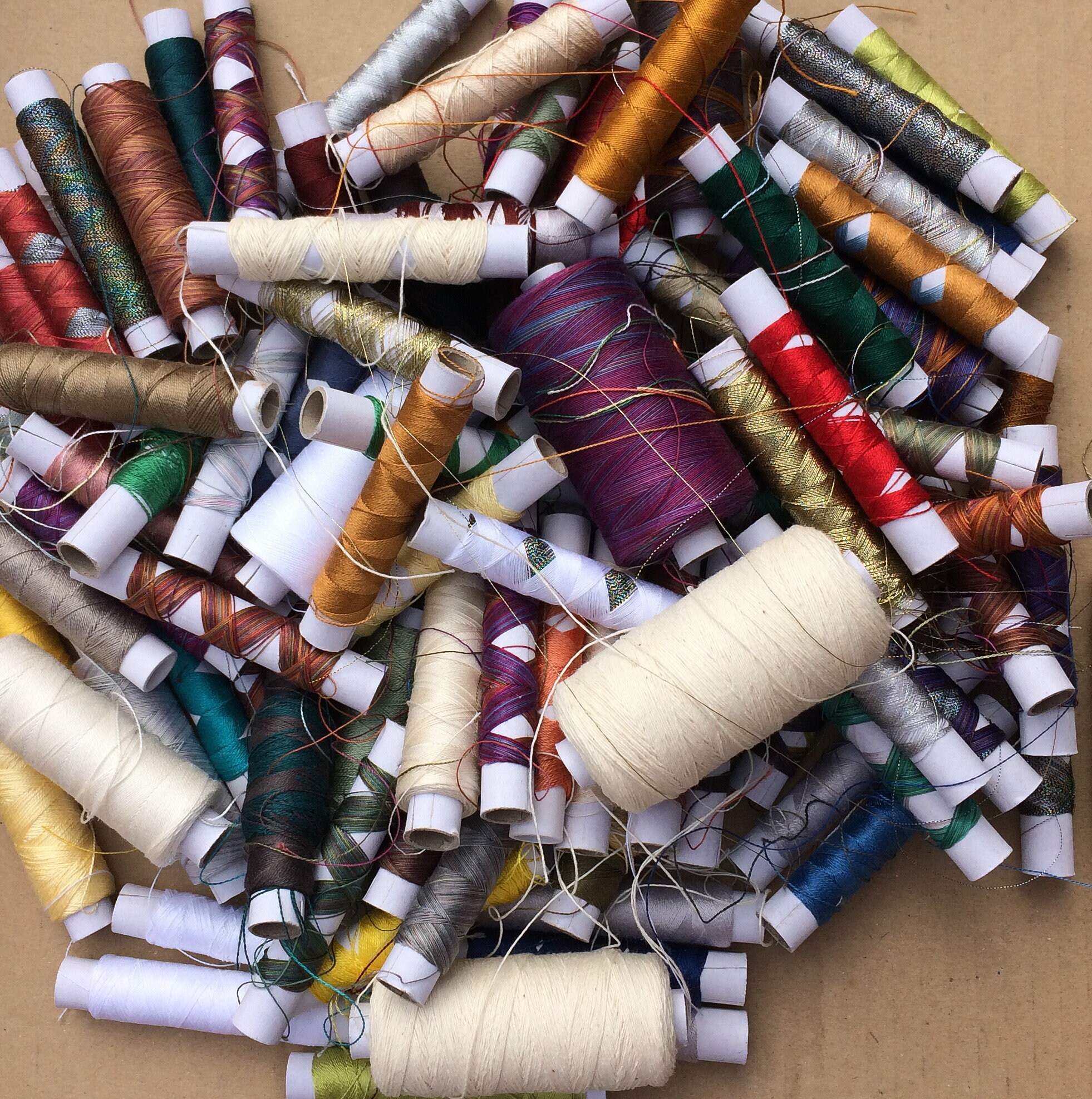 Pot Luck Packs, Machine Threads, Hand Dyed, Cotton Machine Thread, Silk ...