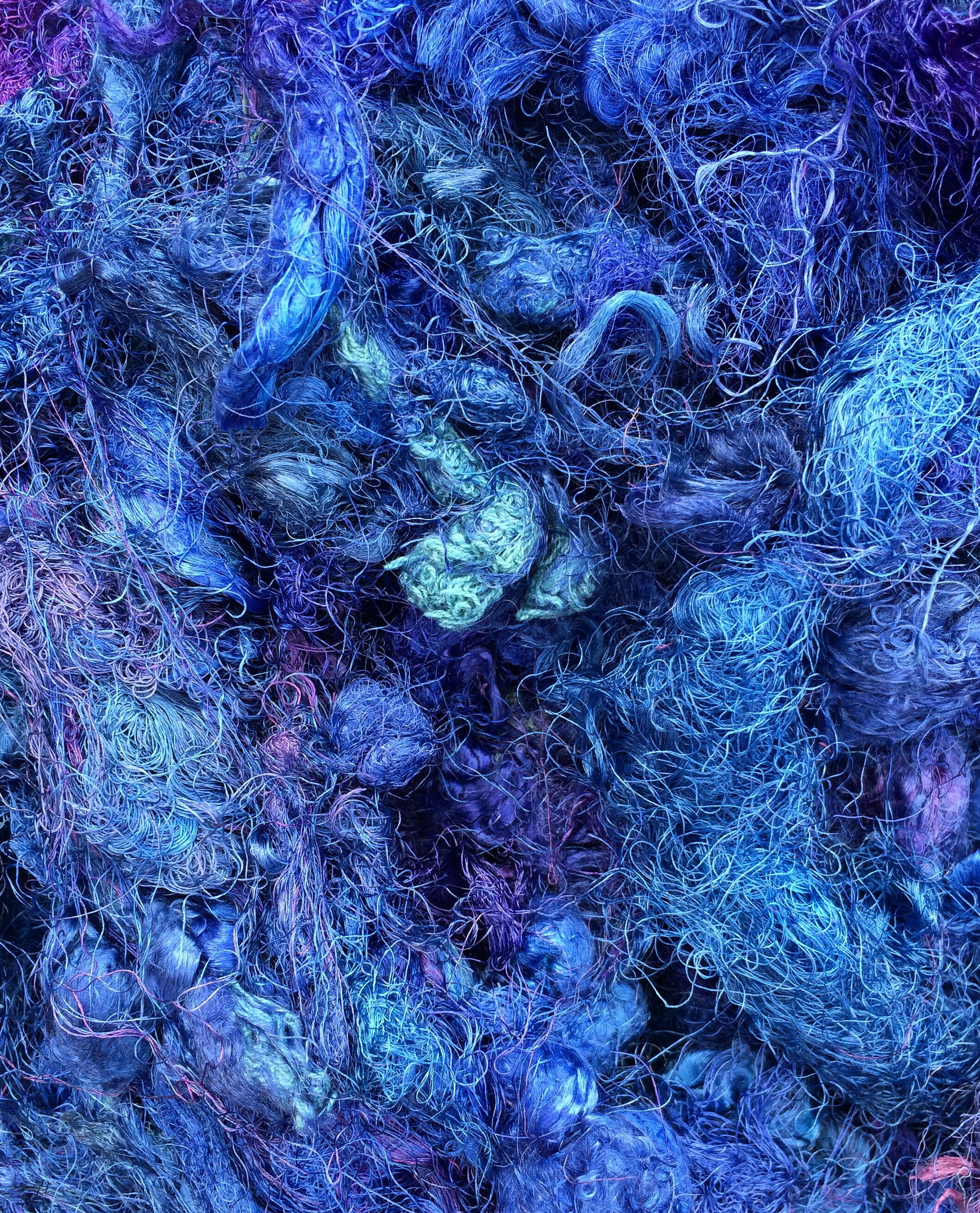 Silk Throwsters Waste, Silk Filament Waste, Hand Dyed Mulberry Silk ...