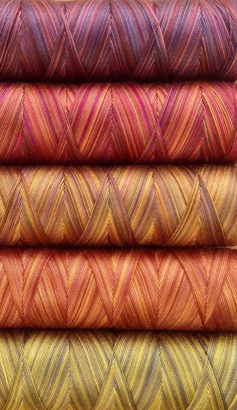 Autumn Leaves Hand Dyed Egyptian Cotton Machine Thread - Etsy