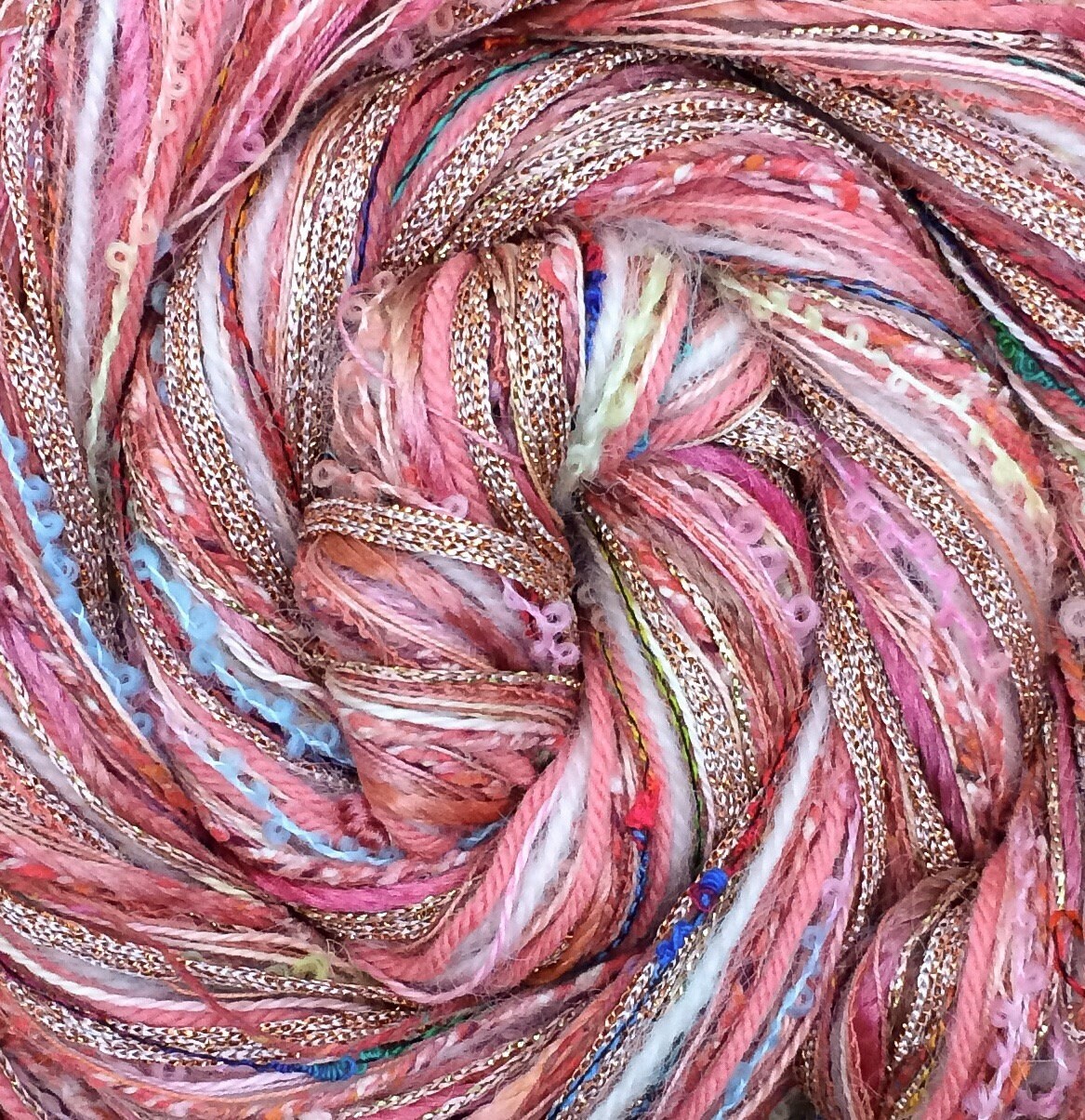 Peach Happy Bag, Mixed Thread Selection, Hand Dyed Cotton Threads ...