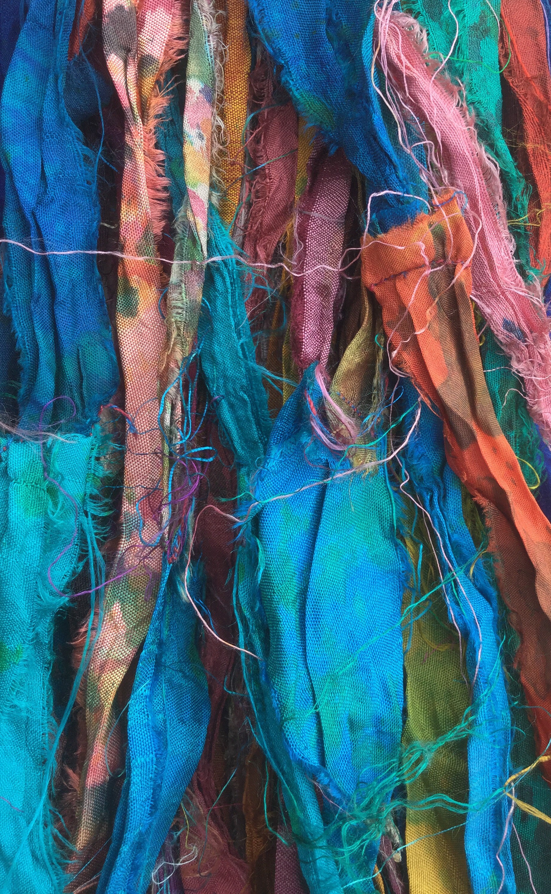 Sari Silk Ribbon Overdyed, Variegated Sari Ribbon, Silk Ribbon, Wide ...