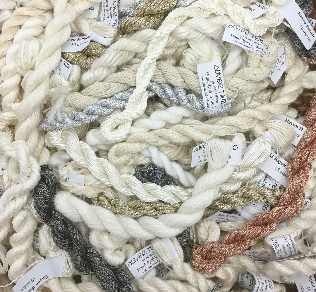 Neutral Thread Selection, Undyed Silk, Viscose, Cotton, Embroidery ...
