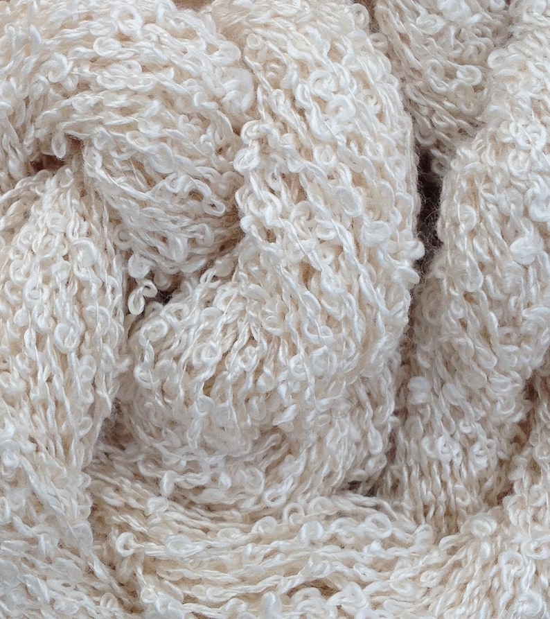 Silk Boucle Silk Yarn Weaving Yarn Crochet Yarn Natural - Etsy