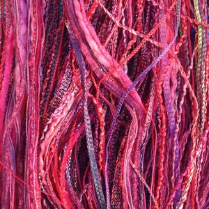 Red Happy Bag, Mixed Thread Selection, Hand Dyed Cotton Threads ...