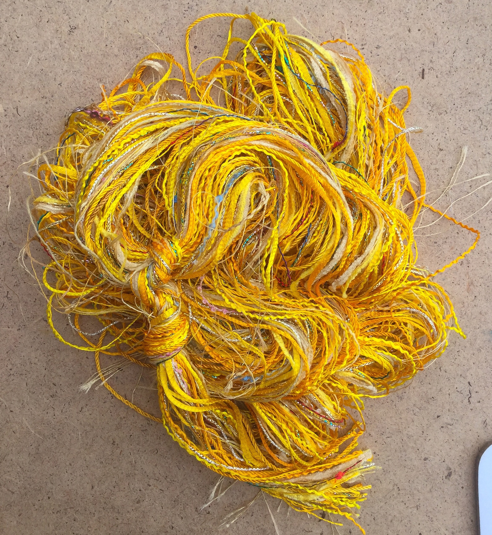 Yellow Happy Bag, Mixed Thread Selection, Hand Dyed Cotton Threads ...