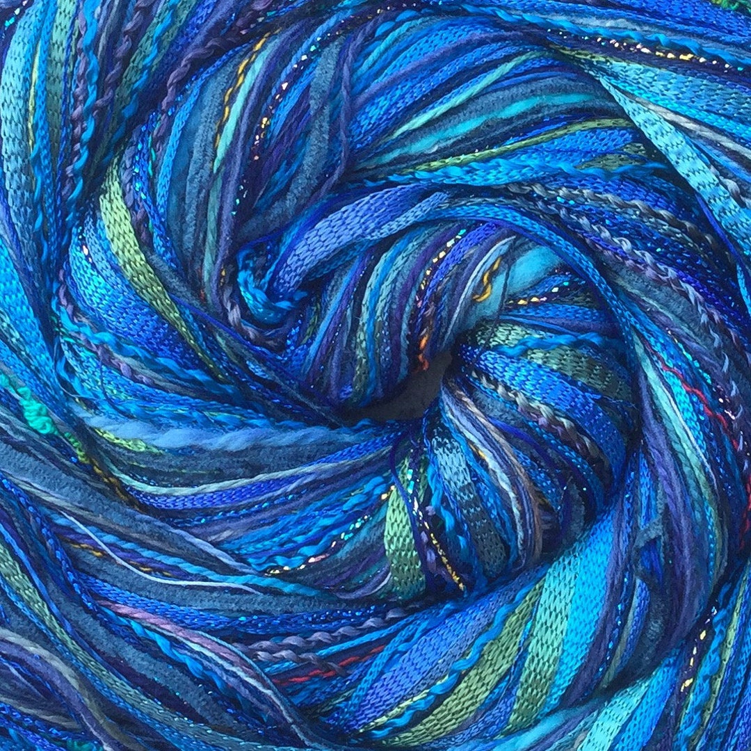 Blue Happy Bag, Mixed Thread Selection, Hand Dyed Cotton Threads ...